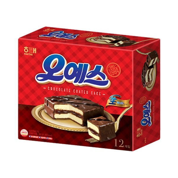 Haitai Oh Yes! Chocolate Coated Cake 360g(12Packs) Korean Food ...