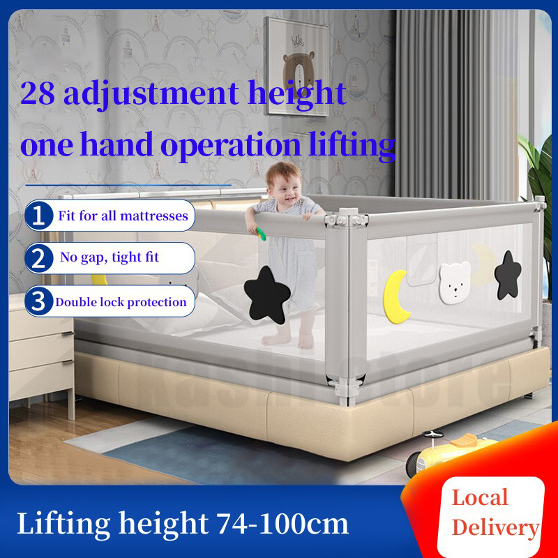 【SG Stock】baby bed Guard fence fall prevention vertical lift child bed ...