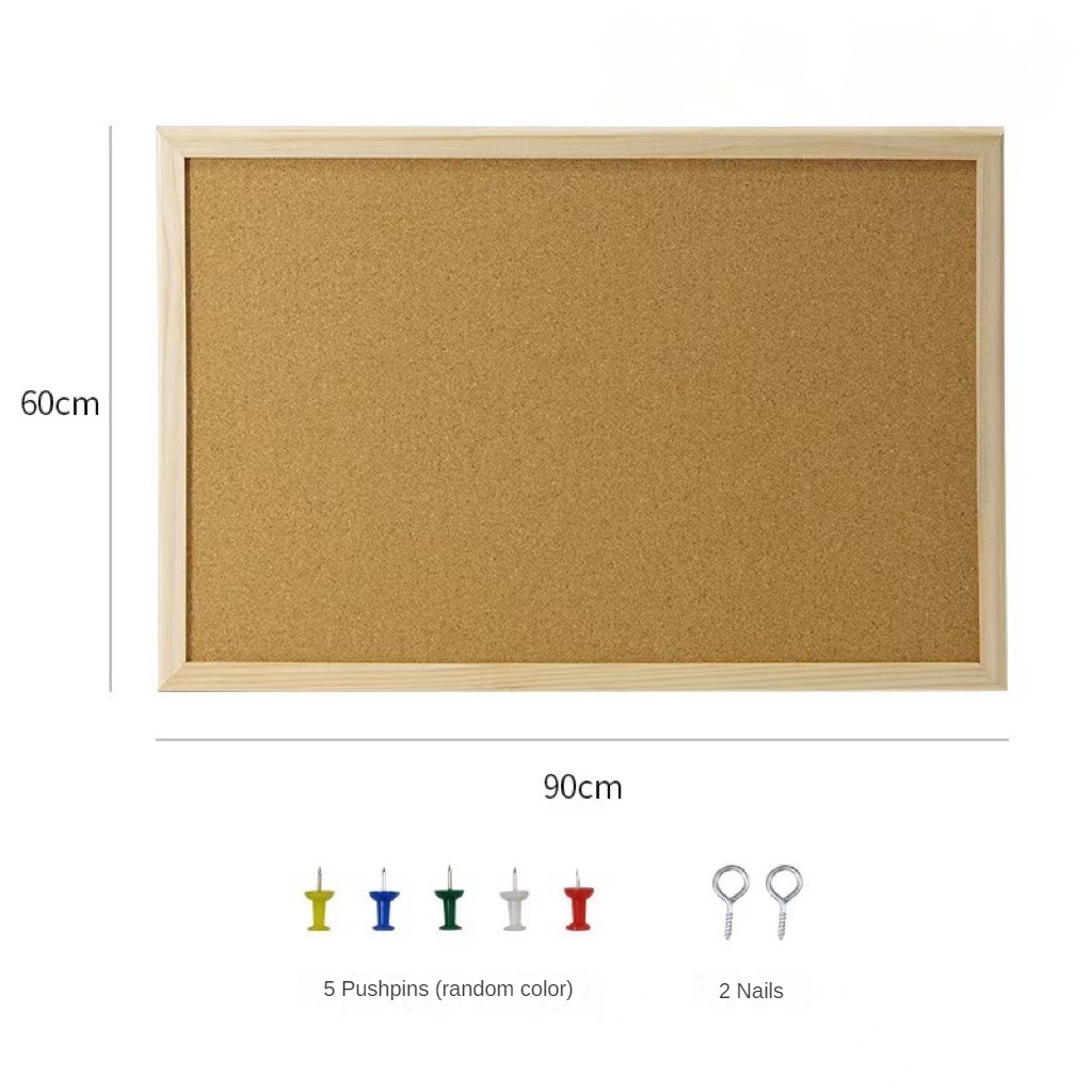 【SG Local Stock】 Wooden Frame Cork Board Set Decorative Wall Board ...