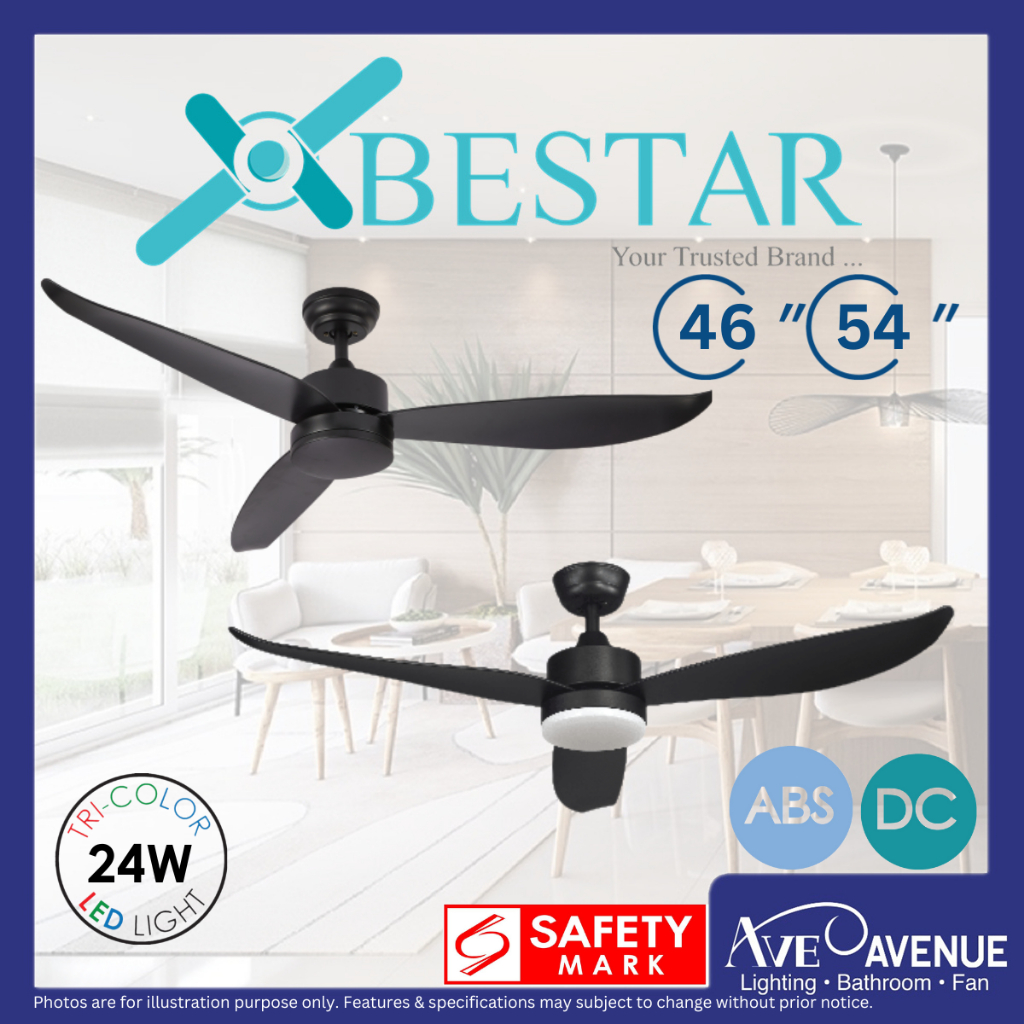 BESTAR RAZOR Smart WiFi DC Motor 46/54 Inch Ceiling Fan 3Blade with ...