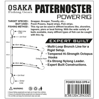 OSAKA Paternoster Power Rig Expert Built, Double Hook Setup for Bottom ...