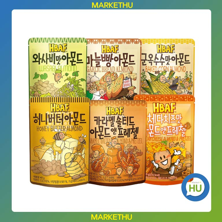 [HBAF]Honey butter almond 40g 6 series/honey butter, salted caramel, cheddar cheese, garlic ...