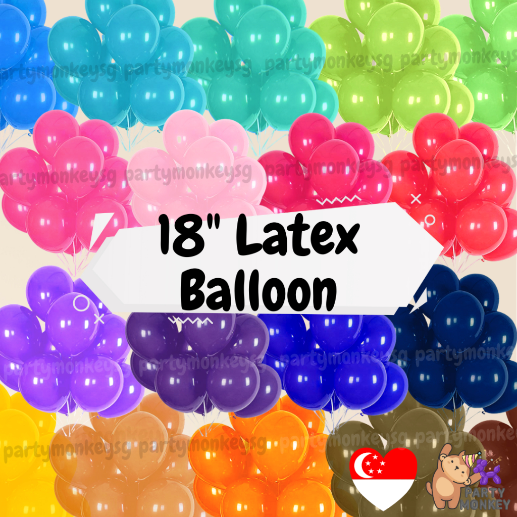 [SG Seller] 18 Inch Latex Balloon Big Balloon Pearly Metallic Glossy ...