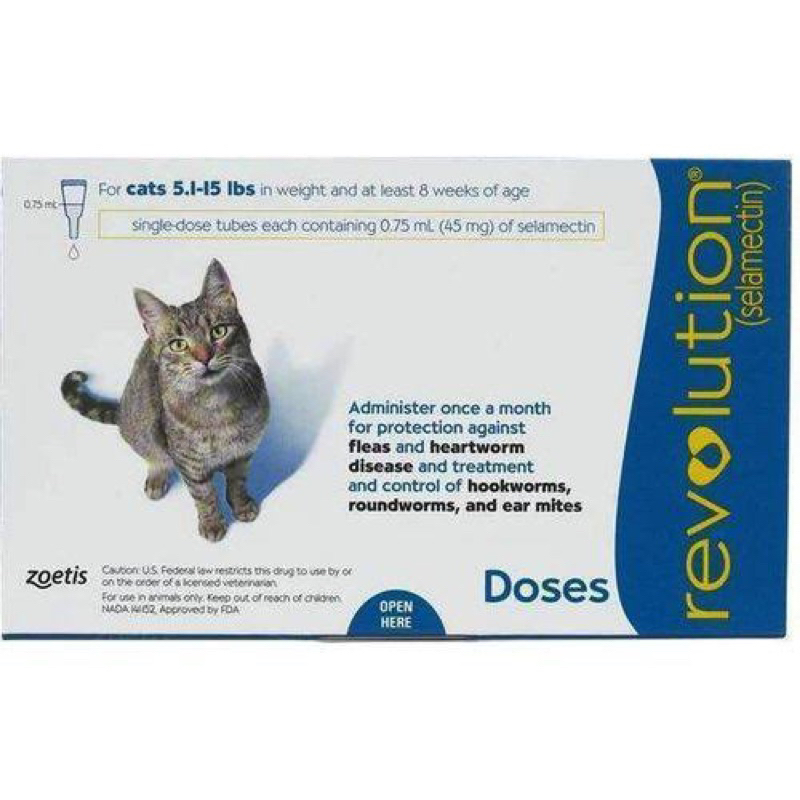Revolution For Cats 2.6KG - 7.5KG Cat Medication 3s/box 2025/10 ...