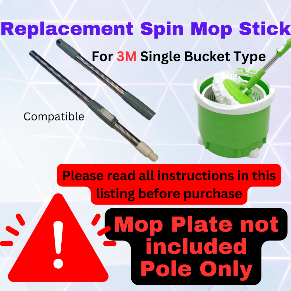 Compatible 3M Scotch Brite Single Bucket Spin Mop Stick Replacement Mop ...