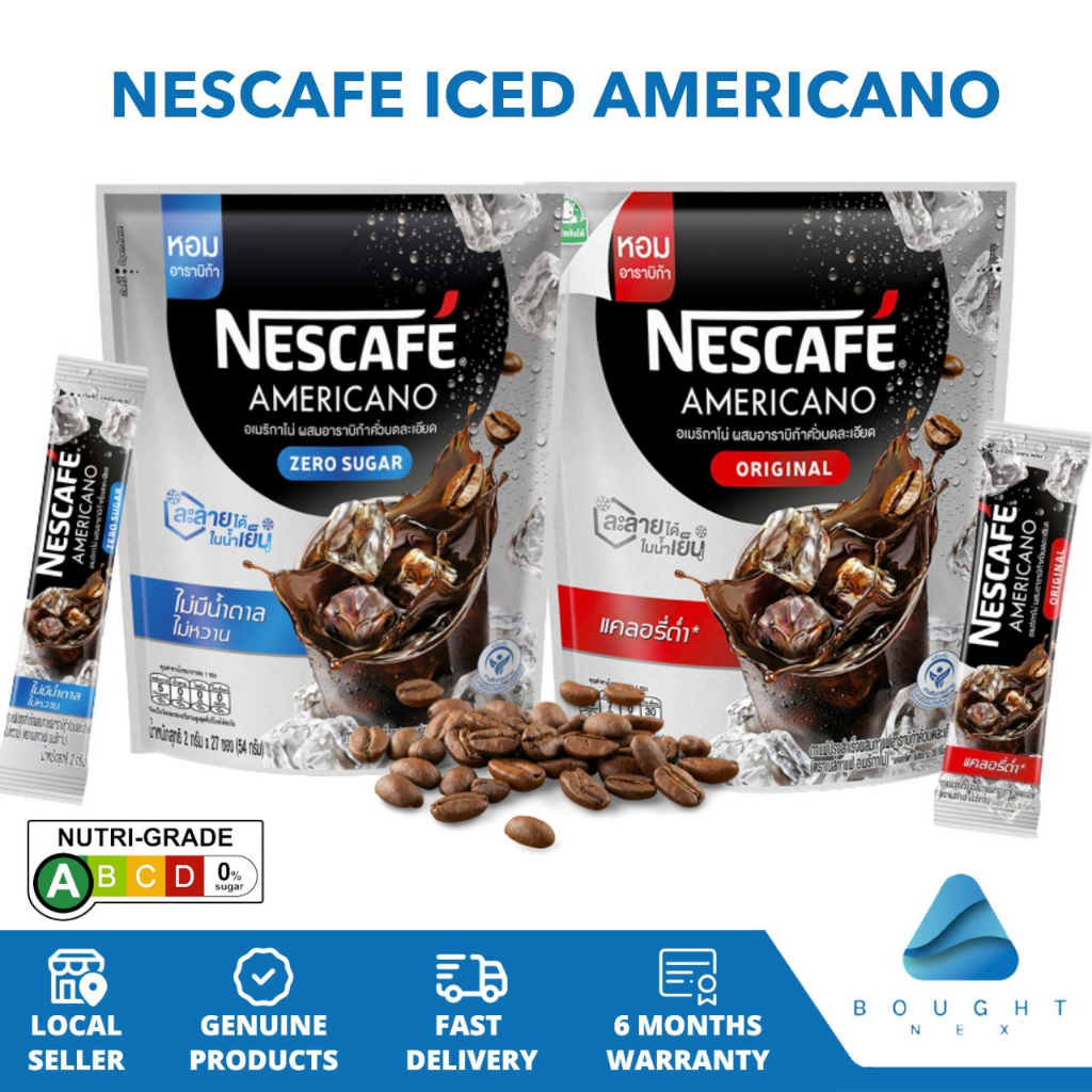 Nescafe Ice Americano Powder - No Sugar/Orignal, Refreshing Instant ...
