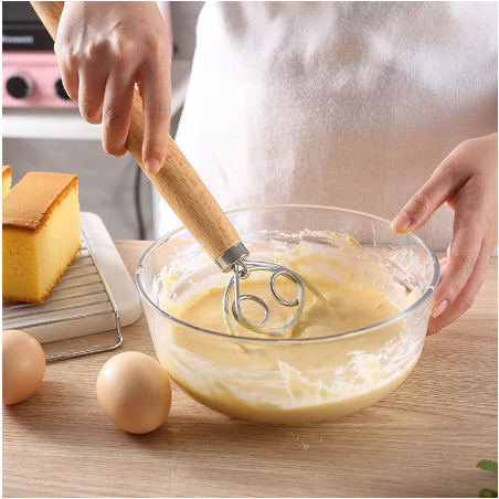 Danish Dough Whisk Stainless Steel Dutch Style Bread Dough Hand Mixer ...