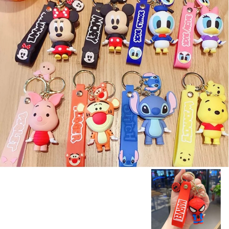 [SG Stock] Disney Cartoon Keychain Keyring (Mickey Minnie Donald Daisy ...