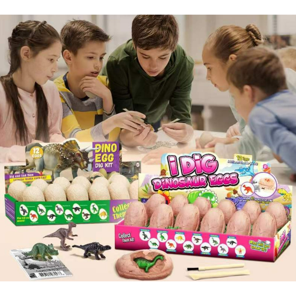 (Set of 12) Dig It Dino Egg Dig Kit Dinosaurs Eggs Dinosaur Excavation ...