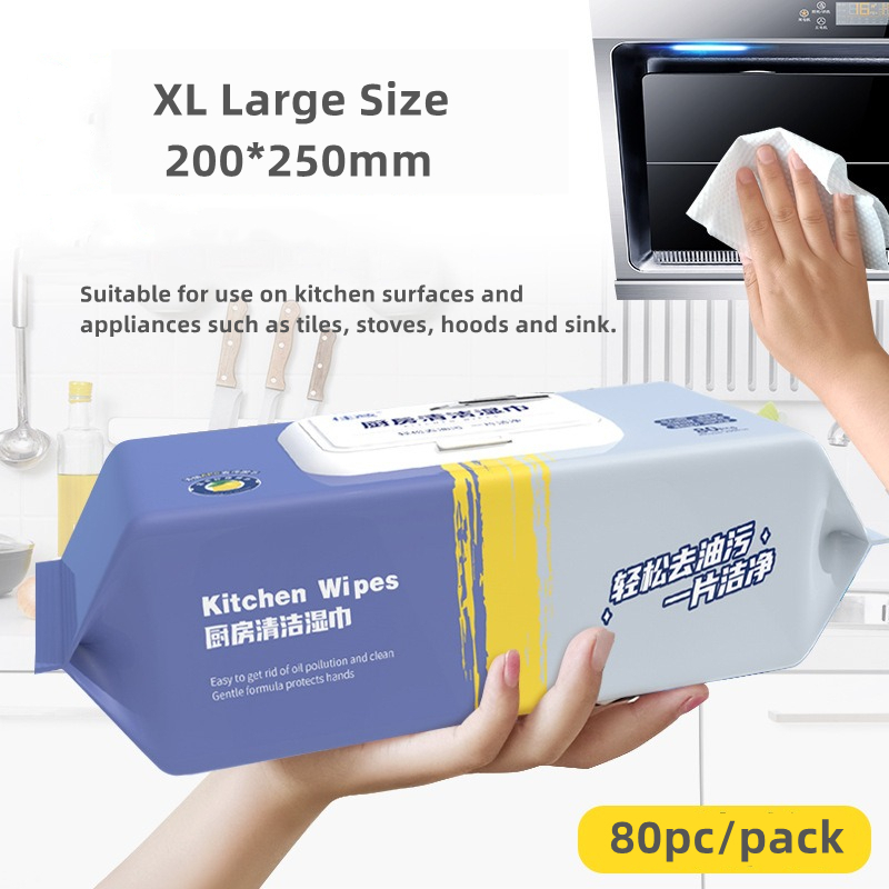 [SG] Kitchen Cleaning Wet Wipes 80pc Value Pack Disposable Degreasing ...