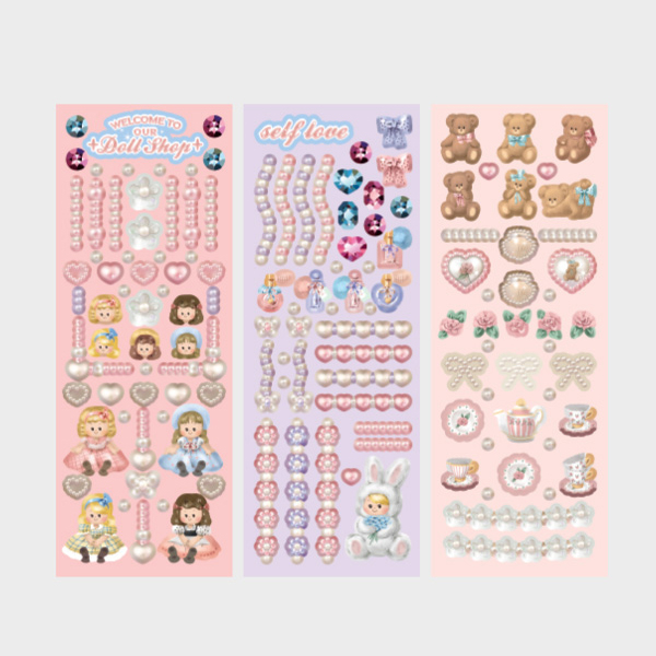 [Daiso Korea] Pearl Beads Sticker (2TYPE/6 Sheets) | Shopee Singapore