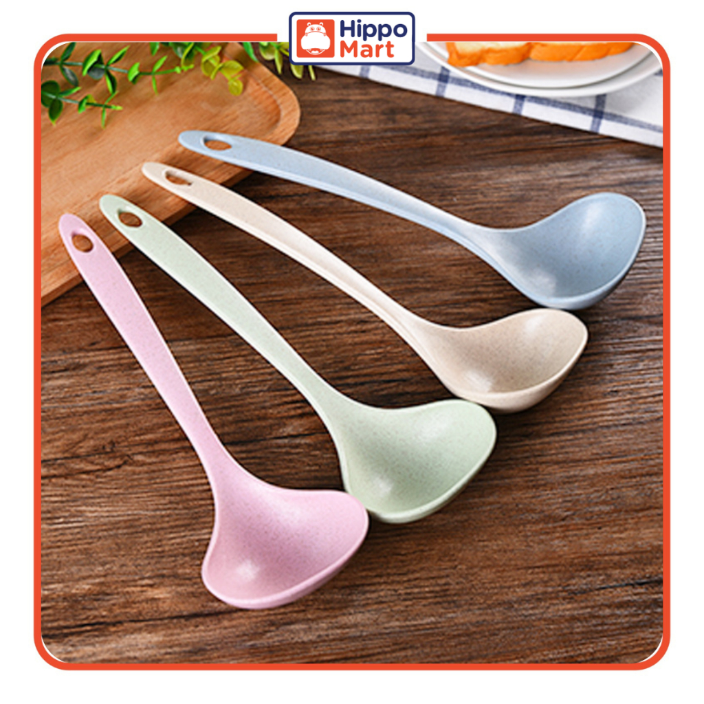 HippoMart Natural Wheat Biodegradable Soup Ladle | Multiple Colours ...