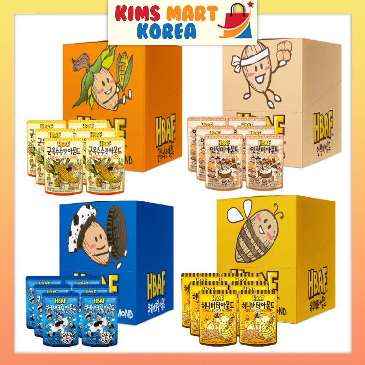 HBAF Korean Flavored Almond Honey Butter, Cookie & Cream, Injeolmi ...