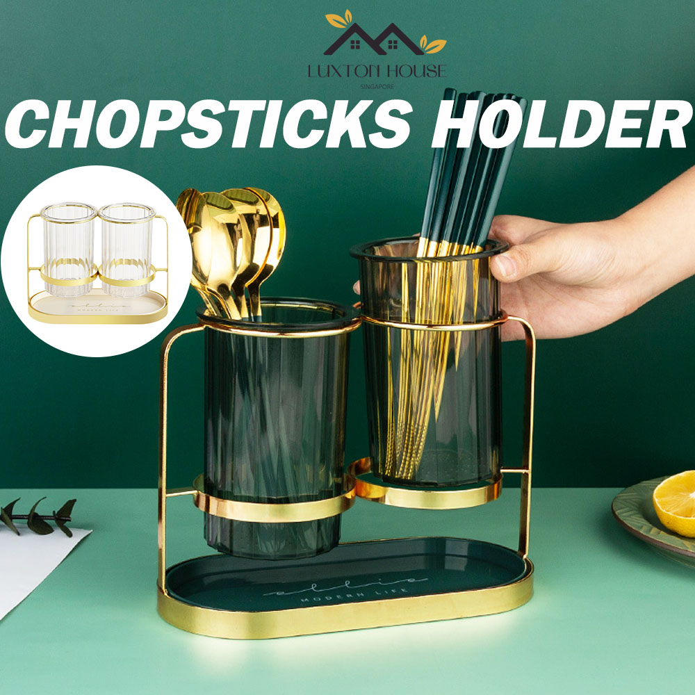 {SG} 2 Cups Spoon Holder Utensil Holder Chopsticks Holder Cutlery ...