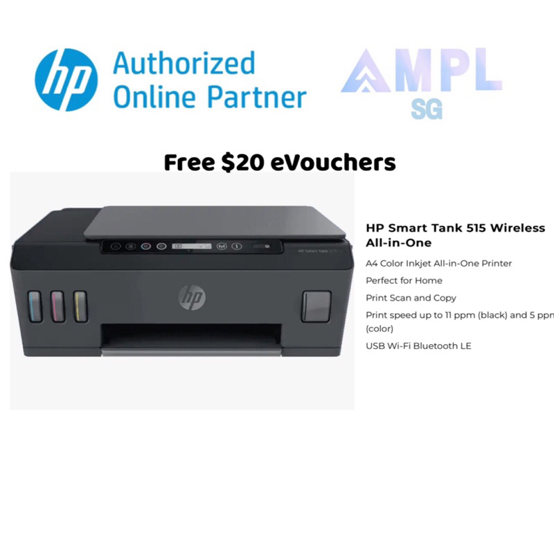 HP Smart Tank 515 Wireless All-in-One | Free $20 Evoucher | Print |Scan ...