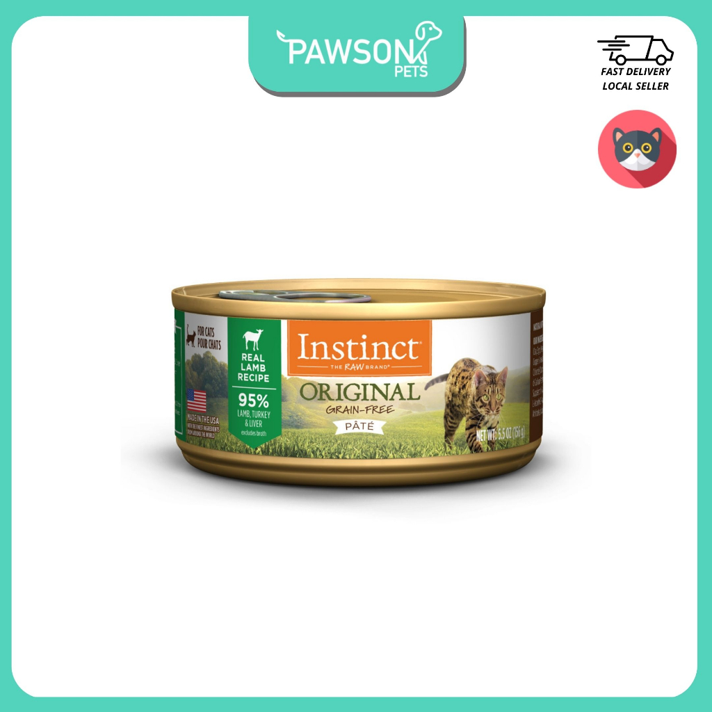 Instinct Original Grain-Free Pate Real Lamb Recipe Canned Cat 5.5oz (155g) | Shopee Singapore