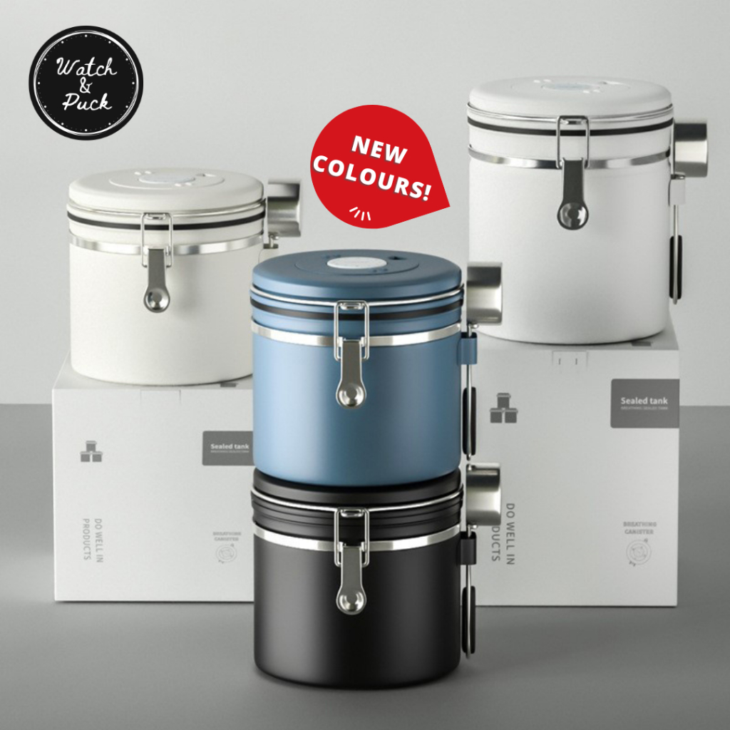 Coffee Bean Container Canister Air Tight with CO2 relief valve- holds ...