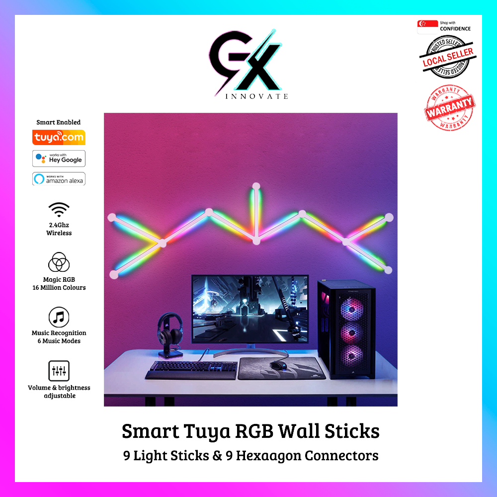 🇸🇬🔥 GX NEW Smart Tuya RGB Wall Light Stick | Shopee Singapore