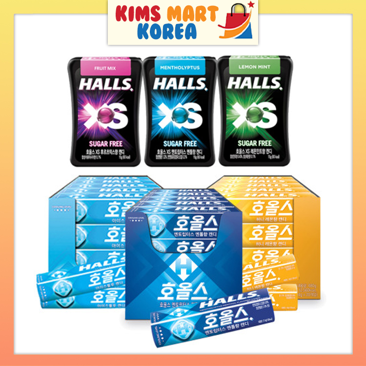 Halls Relief Mentho-Lyptus, Ice Blue, Honey Lemon, Lime, Orange Flavor ...