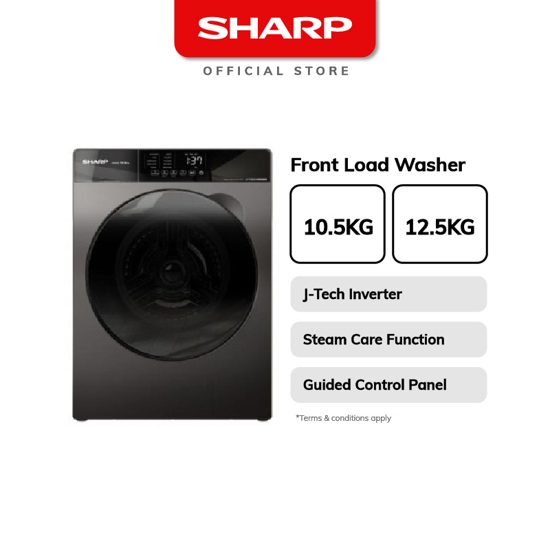 SHARP 10.5kg 12.5kg Front Load Washer l Washing Machine ES-FW105SG | ES ...