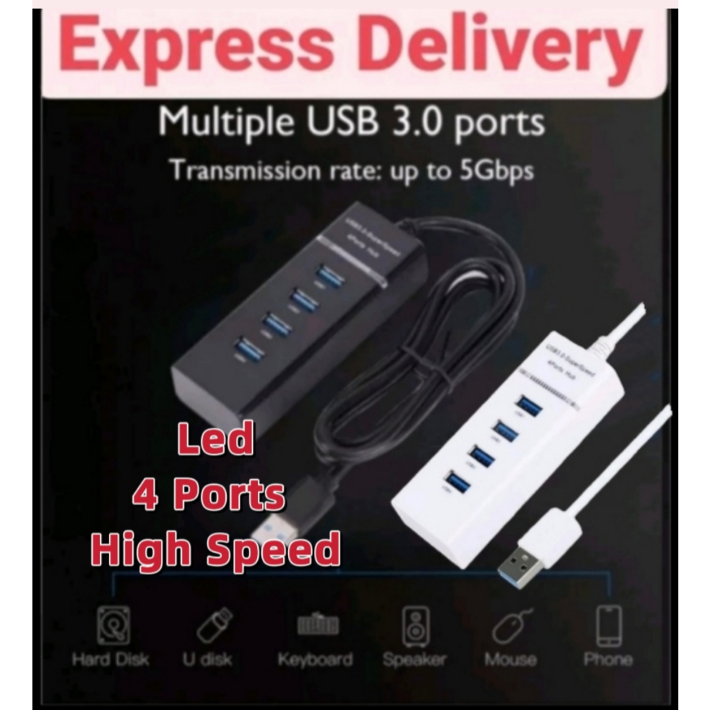 🌟SG Improved 5Gbps High Speed 4Ports Usb Hub Extender Extension ...