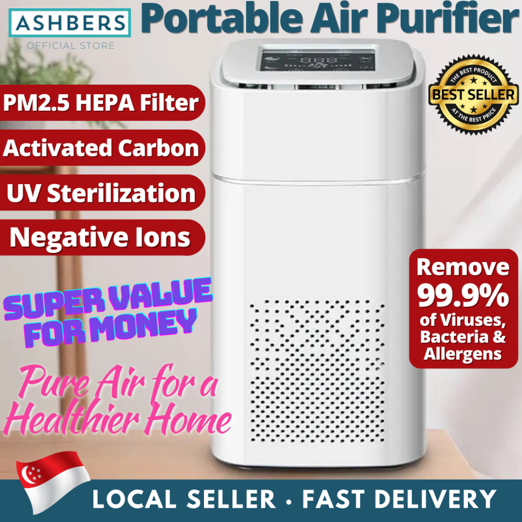 PM2.5 Air Purifier, Negative Ion & Ultraviolet rays with 3-in-1 HEPA Filter & Activated Carbon ...