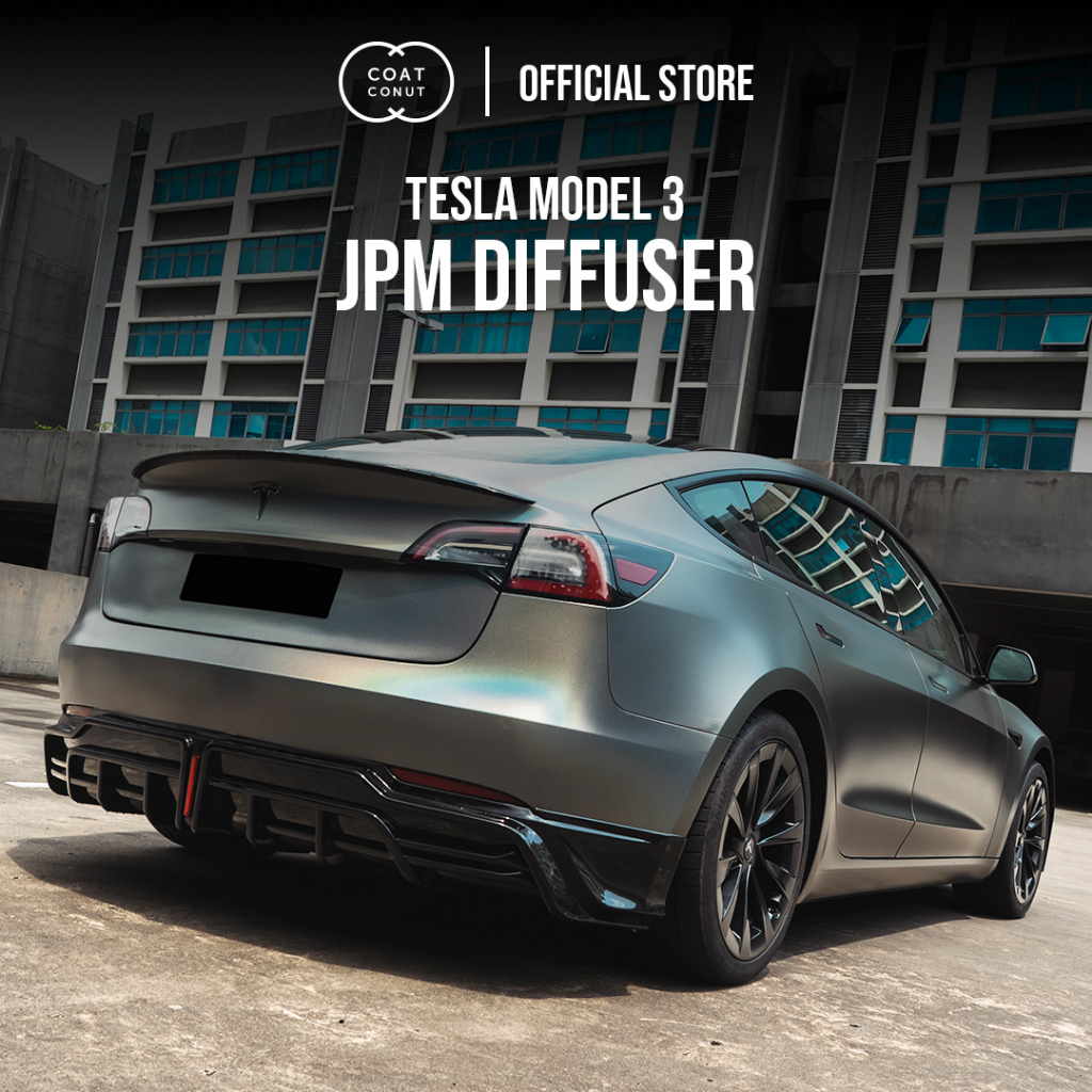 Coatconut JPM Rear Diffuser For Tesla Model 3 | Includes Installation ...