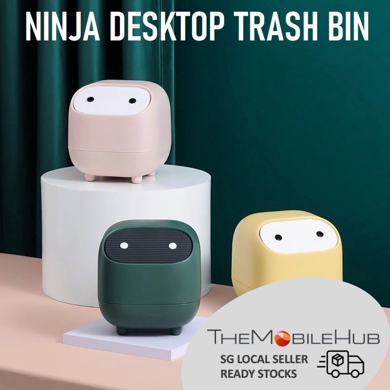 Ninja Desktop Trash Bin Mini Trash Can Table Dustbin Rubbish Bin ...