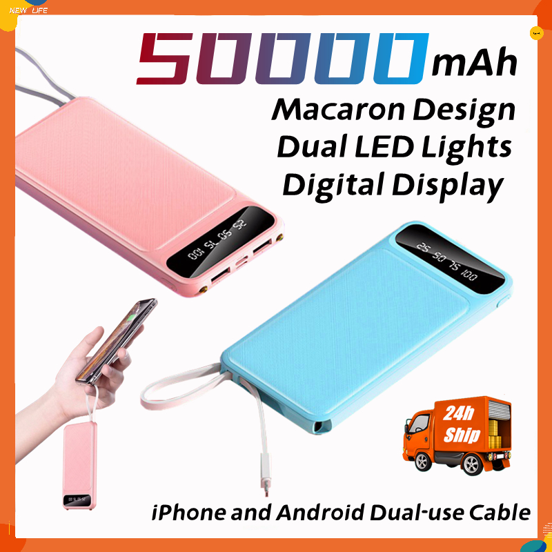 50000mAh Power Bank Digital Display Screen Ultra Thin Powerbank with ...