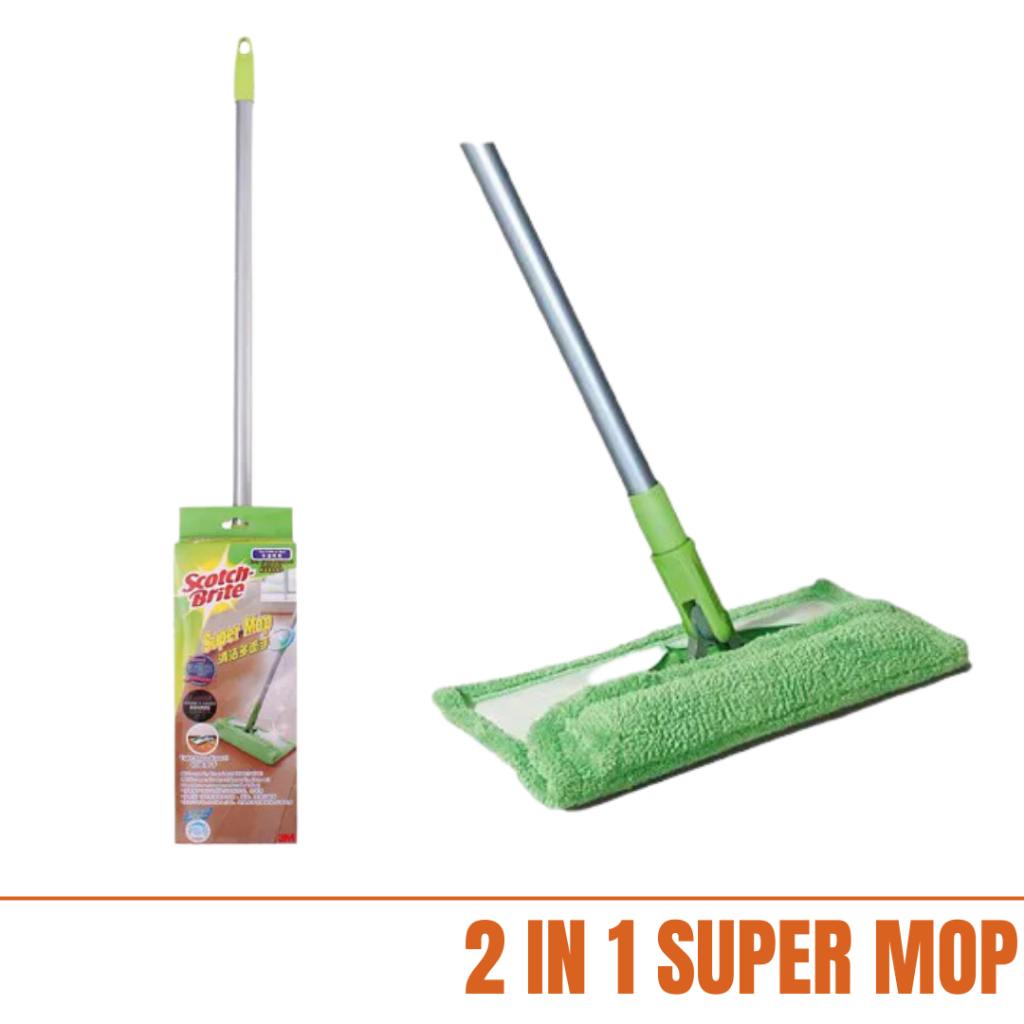 3M Super Mop With Scrapper Dry Cleaning and Wet Cleaning Cloth Floor ...