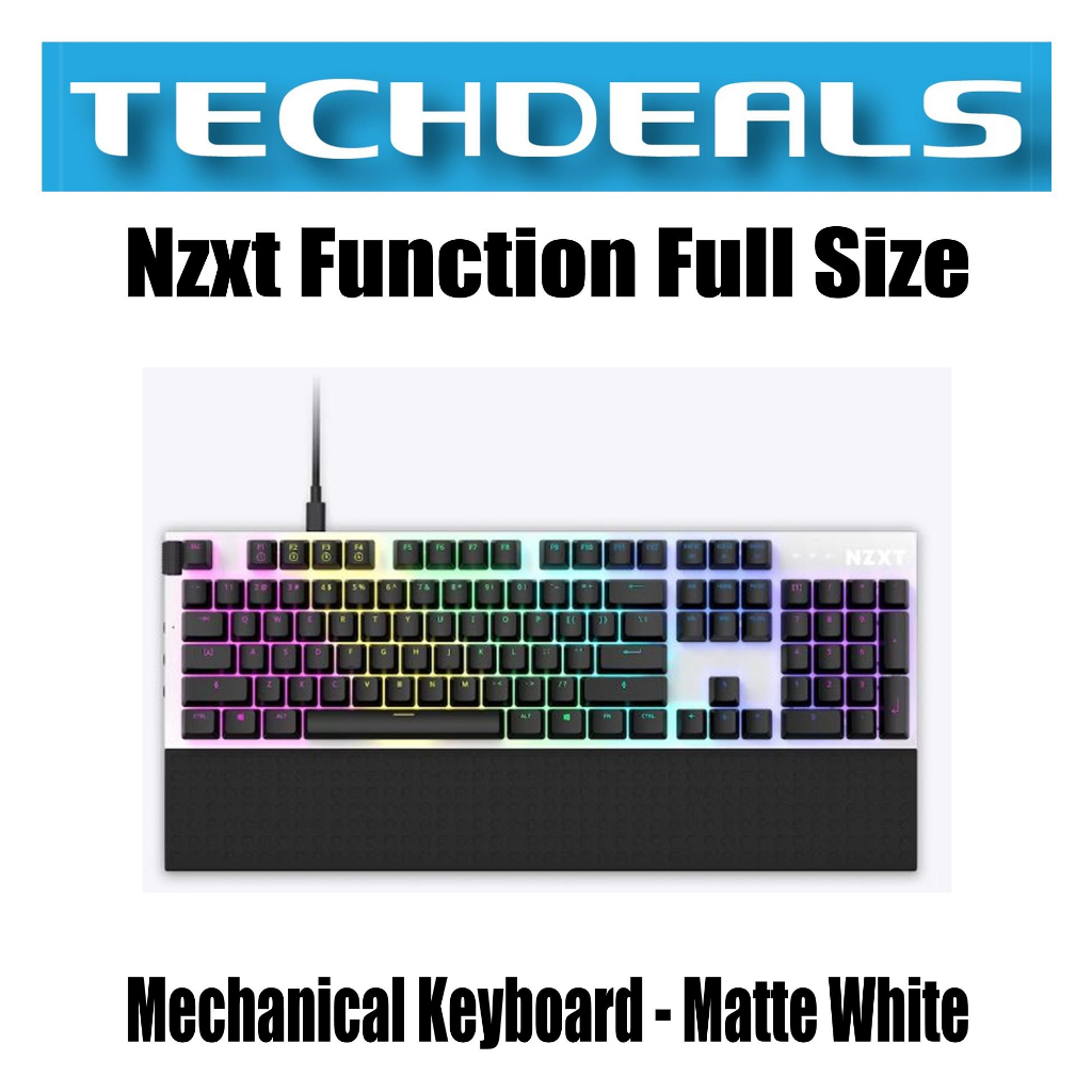 Nzxt Function Full Size Mechanical Keyboard - Matte White | Shopee ...
