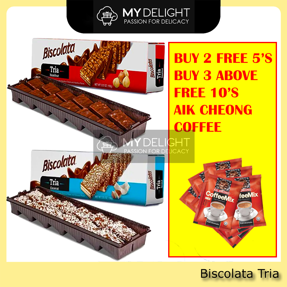 (100g) Biscolata Tria Wafer with Hazelnut / Coconut Hanuta Loacker ...