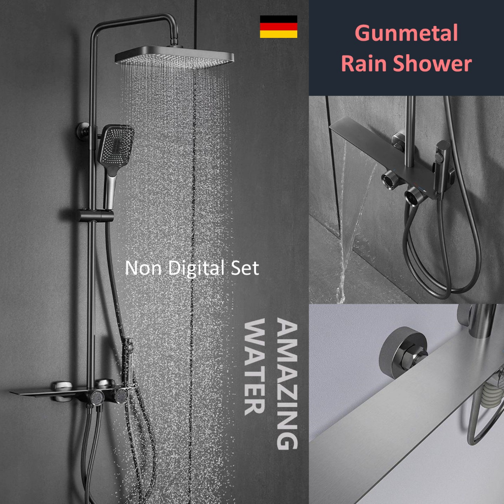 Anodized Technolgy Gunmetal Rain Shower Set / Local Warranty ...