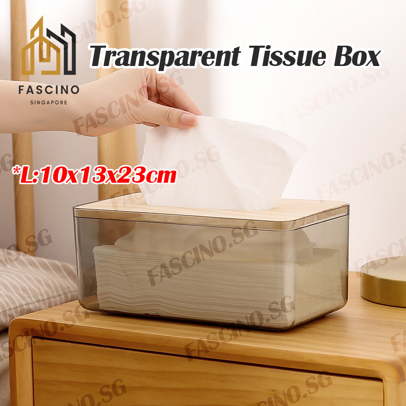 【SG】Nordic Acrylic Transparent Tissue Box Living Room Translucent ...