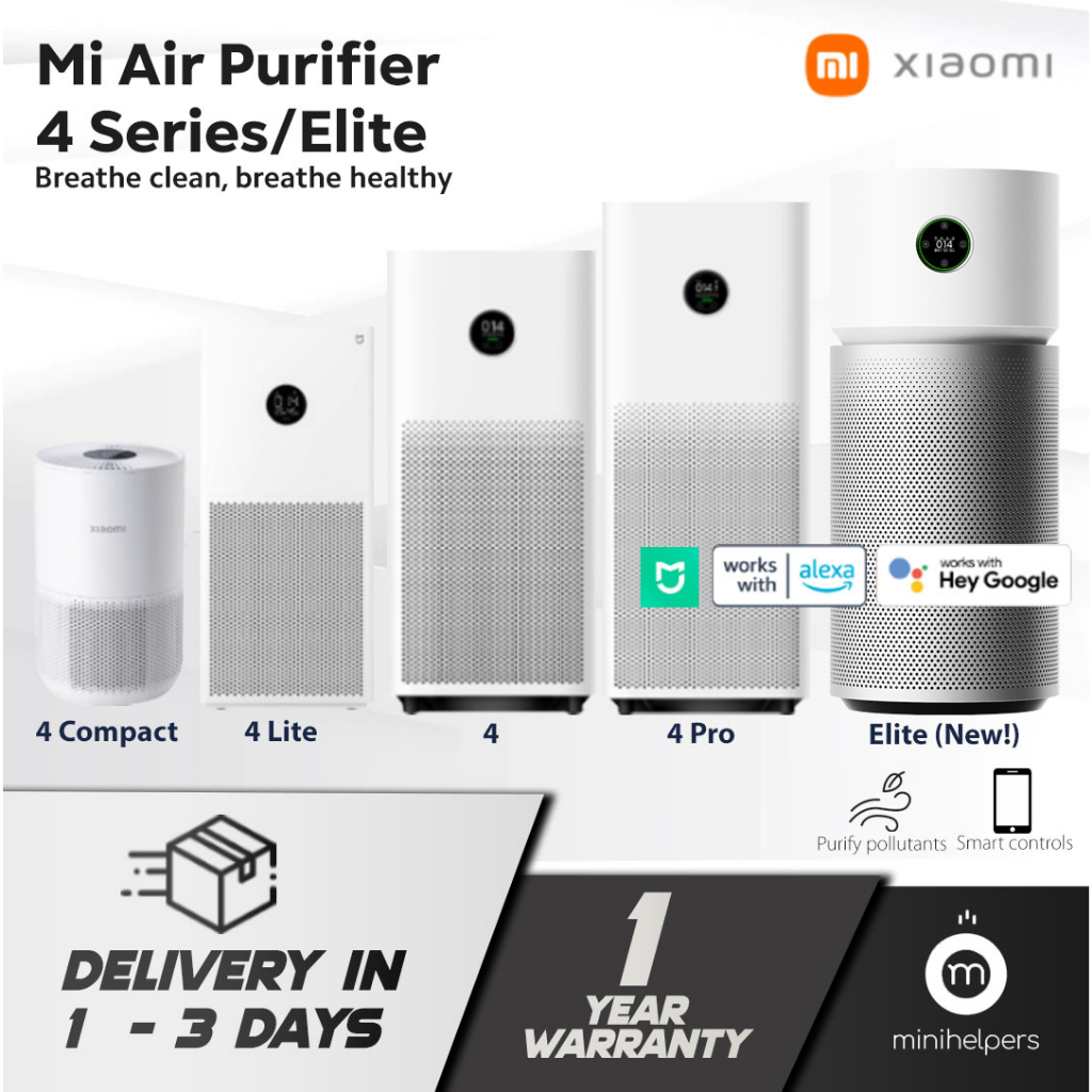 Xiaomi Mi Global Smart Air Purifier 4 Compact, 4 Lite, 4, 4 Pro, Elite ...