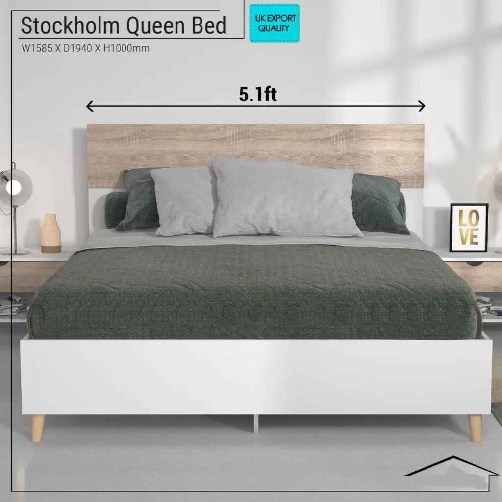 Luxe: Stockholm Queen Bed Frame | Modern | Shopee Singapore