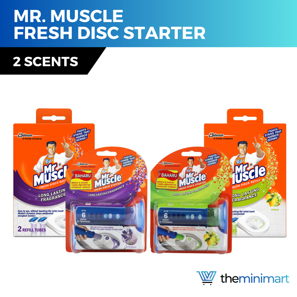 Mr Muscle Toilet Cleaner Fresh Disc - 12s/24s Refill, Long-Lasting ...