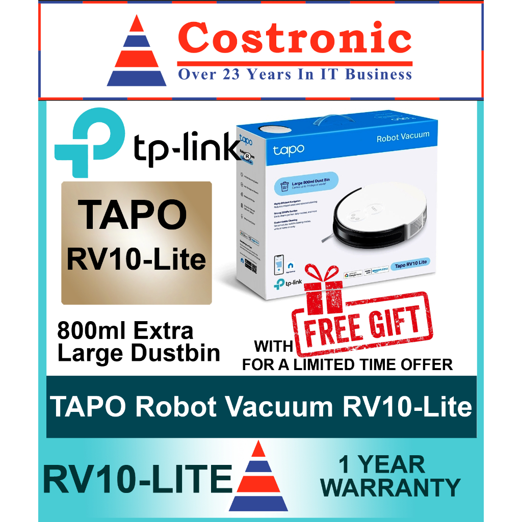 TP-Link Tapo RV10 Lite Smart robot vacuum cleaner sweep (1 Year ...