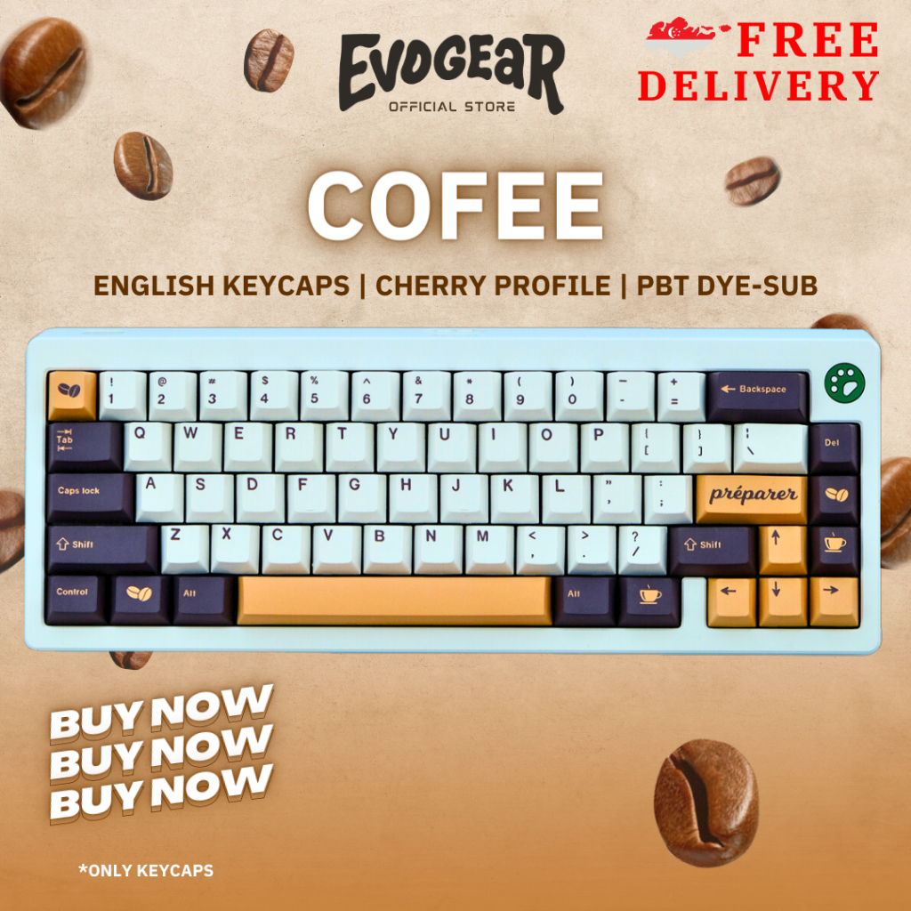 [SG READY STOCK] Coffee / Cafe Keycaps | 134 Keys | Cherry Profile ...