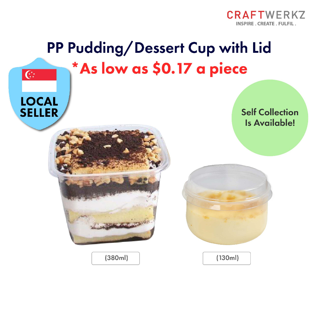 PP Pudding/ Dessert Cup with Lid (SG Ready Stock) | Shopee Singapore