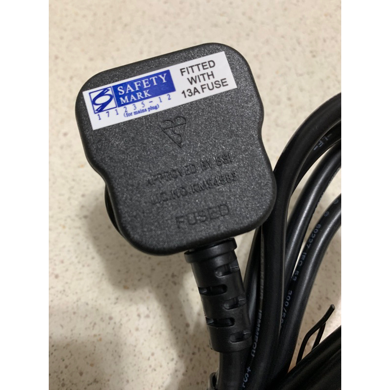 Cable Power UK 3 Pin with Safety Mark Fitted with 13A Fuse | Shopee ...
