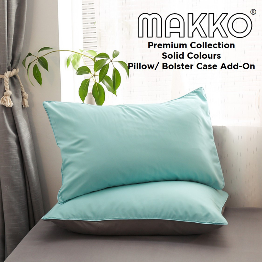 MAKKO Premium Collection ★ Solid Colors Pillow Case ★ Bolster Case Add ...