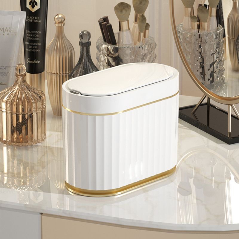 Elegant Desktop 4L White & Gold Automatic Touchless Smart Sensor Waste ...