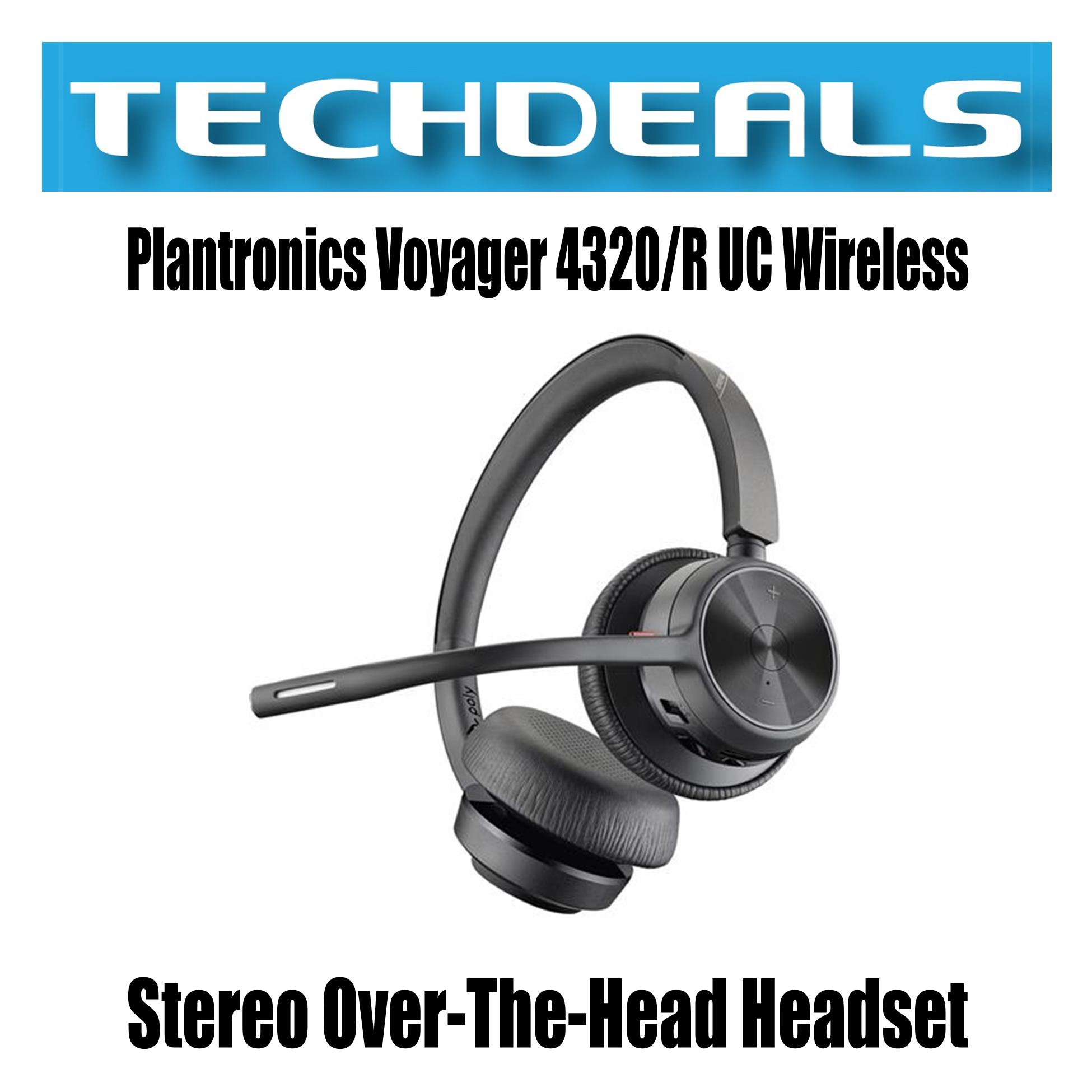 Plantronics Voyager 4320/R UC Wireless Stereo Over-The-Head Headset ...