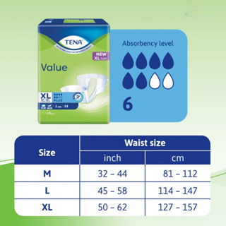 TENA Value Adult Tape Diapers / M10, L8 & XL8 | Shopee Singapore