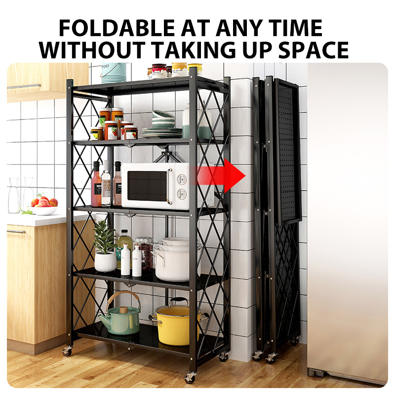 Folding Storage Rack Installation Free Movable Storage Rack Full Metal ...