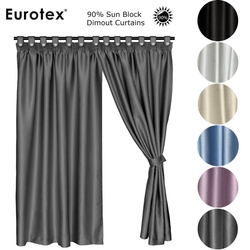 Eurotex, Dim Out Curtain, Block 90% Sunlight, 3 Ways Hanging Options (1 ...