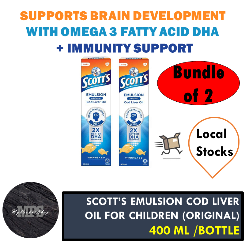 (BUNDLE OF 2) Scott's Emulsion Cod Liver Oil (Original) | Shopee Singapore