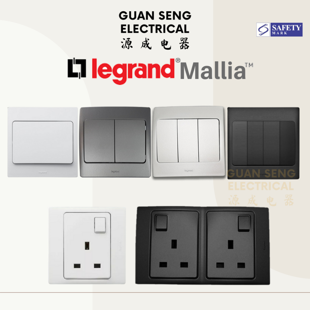 [SG Seller] Legrand Mallia Switch Socket White Light Silver Dark Silver ...