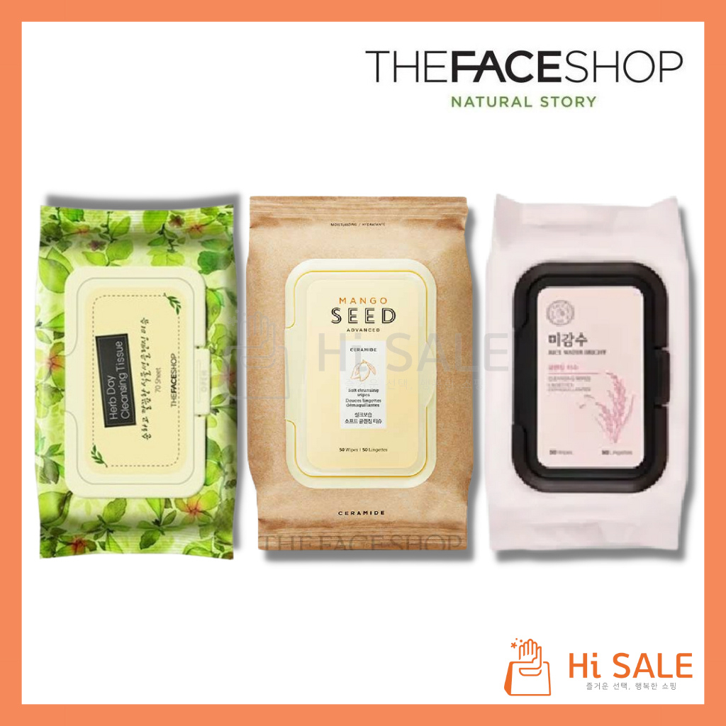THE FACE SHOP Herb Day Cleansing Tissue 20wipes / Mango Seed Silk ...